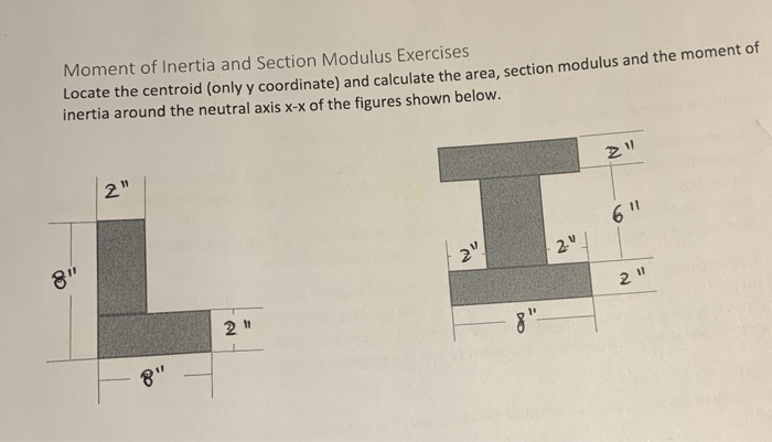 Solved Moment of Inertia and Section Modulus Exercises | Chegg.com