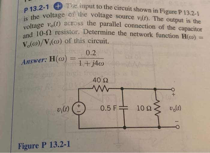 Solved P 13.2-1 \& The input to the circuit shown in Figure | Chegg.com
