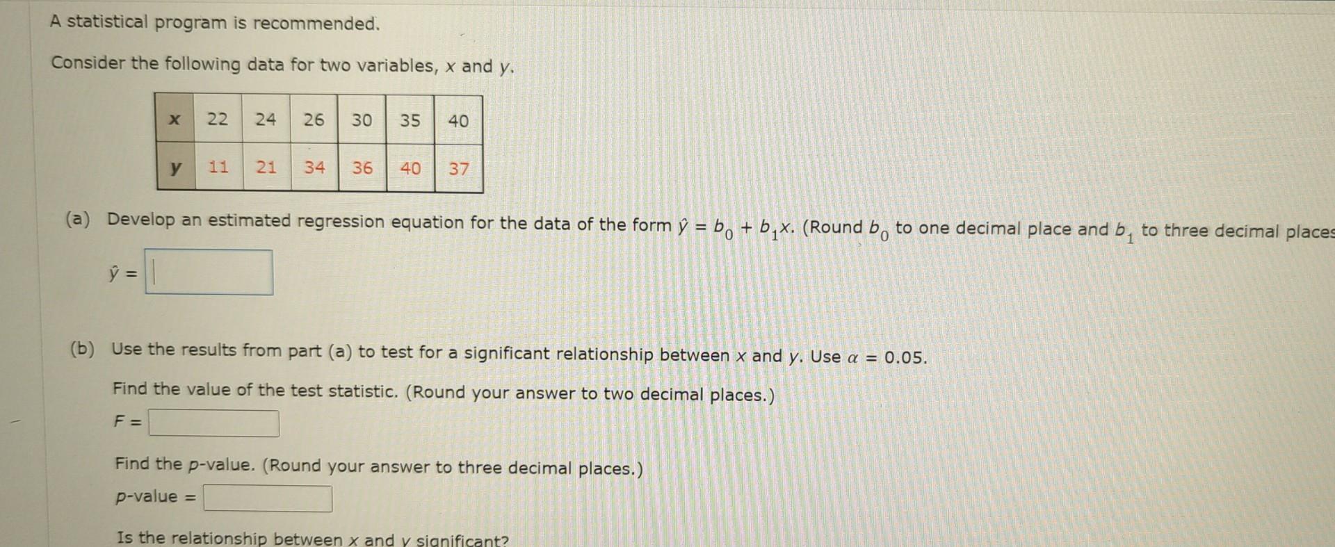 Solved A Statistical Program Is Recommended Consider The 0585