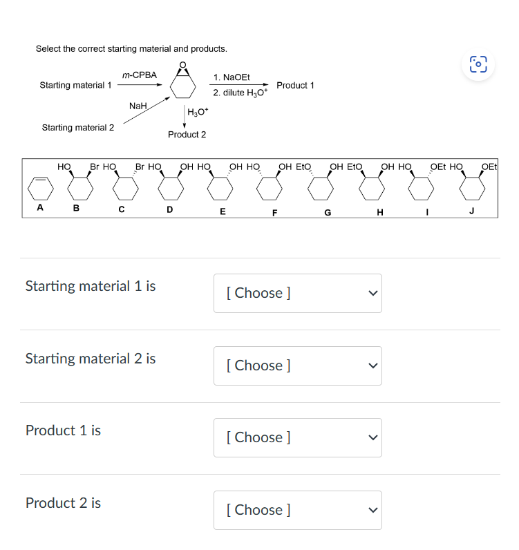 Solved Question 1Select the correct starting material and | Chegg.com