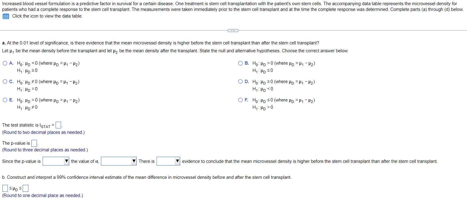 Solved Click the icon to view the data table.a. ﻿At the 0.01 | Chegg.com