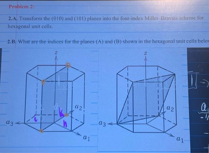 Solved 2.A. Transform the (010) and (101) planes into the | Chegg.com