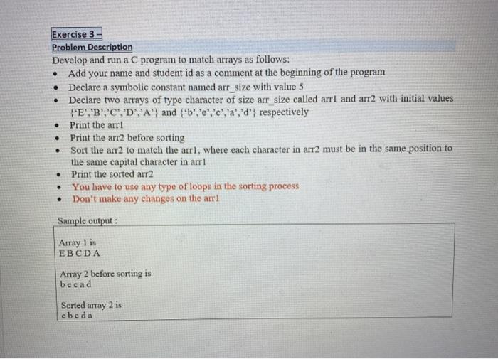 Solved Exercise 3 Problem Description Develop and run a C | Chegg.com