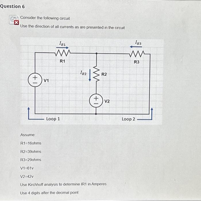 Solved Question 6 Consider the following circuit x Use the | Chegg.com