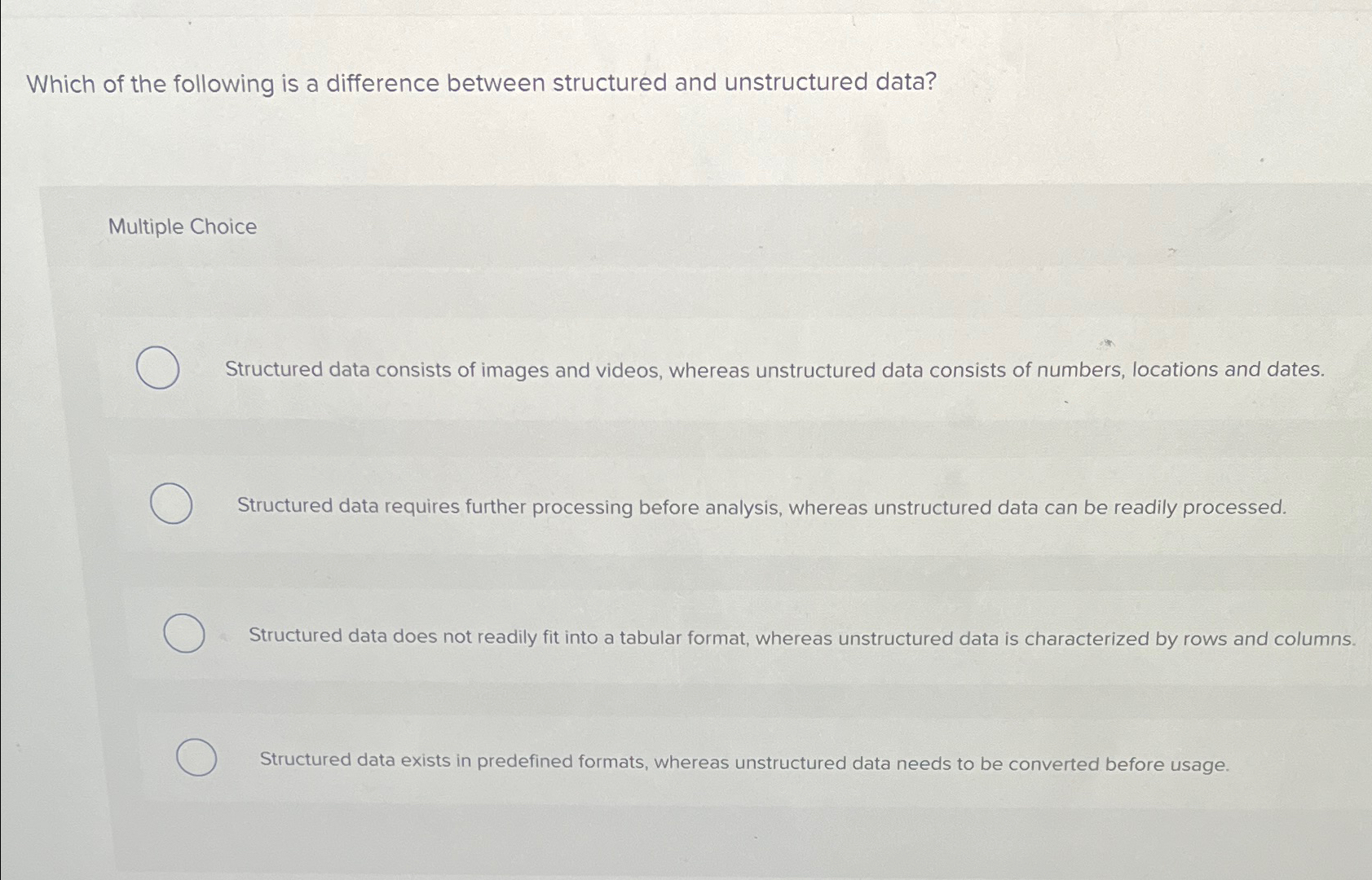 Solved Which of the following is a difference between | Chegg.com
