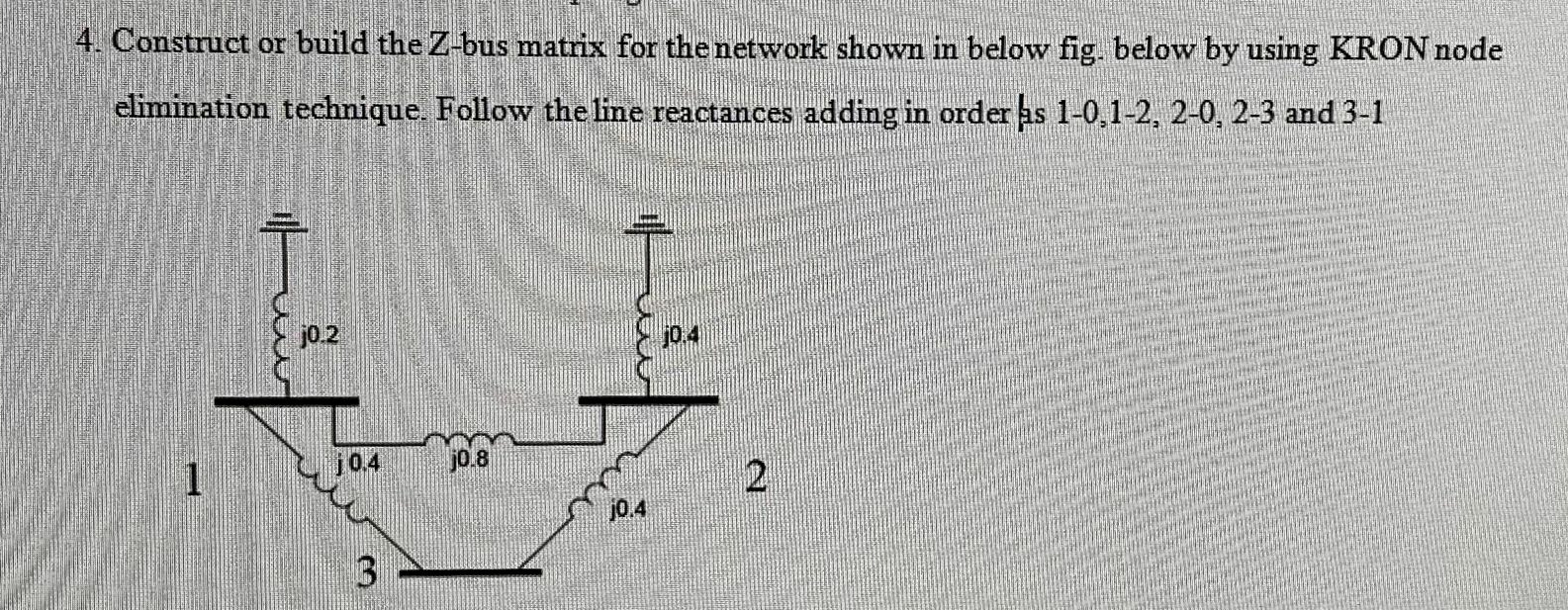 Solved Construct or build the Z-bus matrix for the network | Chegg.com