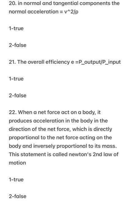 20. in normal and tangential components the normal | Chegg.com