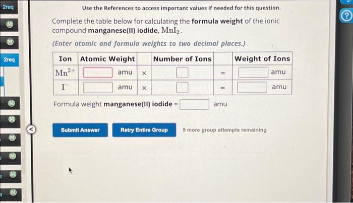 Solved 2req S 2req M M Use the References to access | Chegg.com