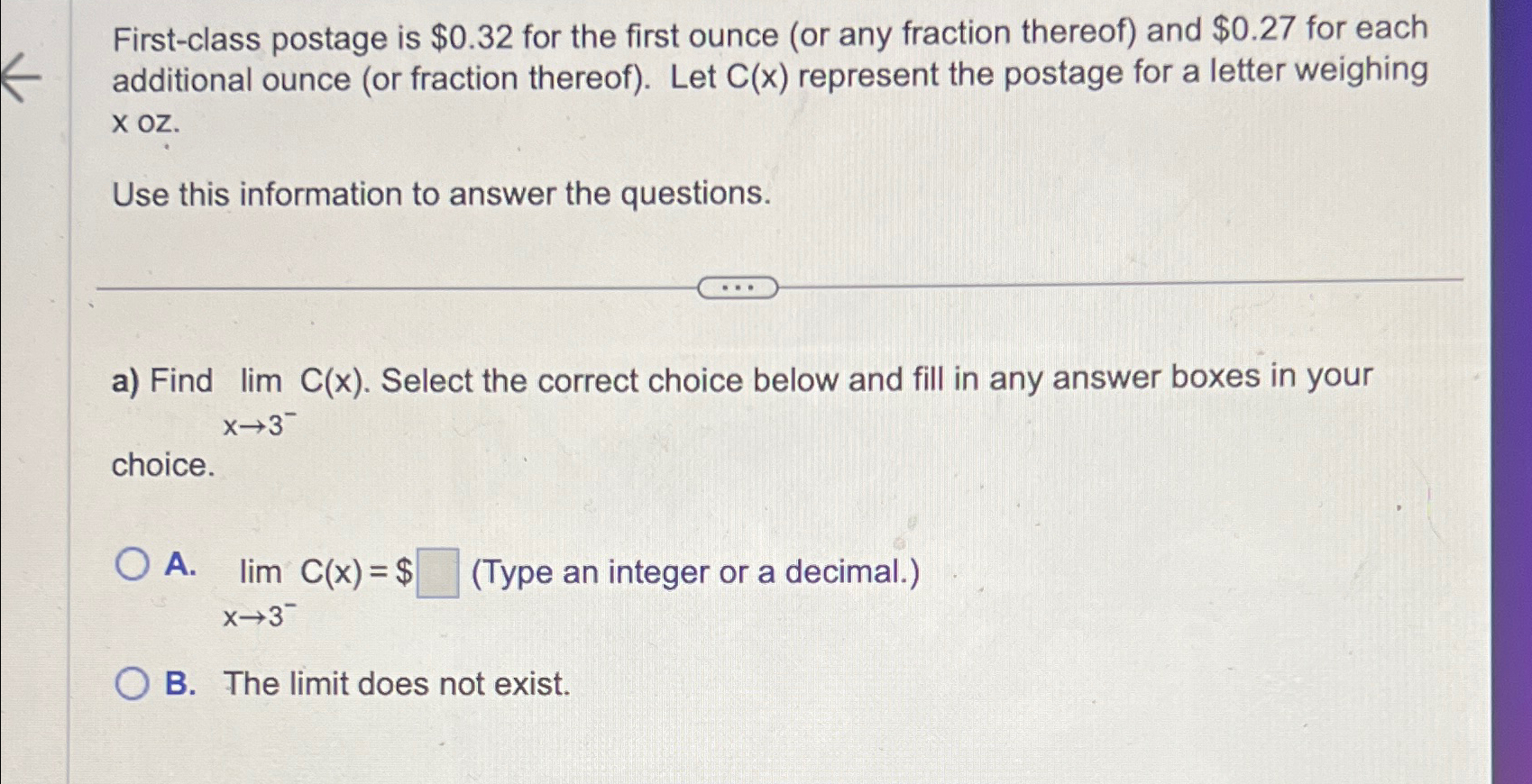Solved First-class postage is $0.32 ﻿for the first ounce (or | Chegg.com