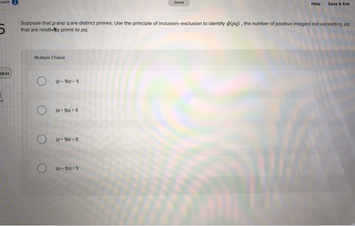 Solved xam Saved Help Save & Exit US Suppose that pand q are | Chegg.com