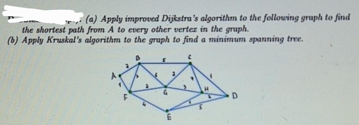 Solved (a) Apply improved Dijkstra's algorithm to the | Chegg.com