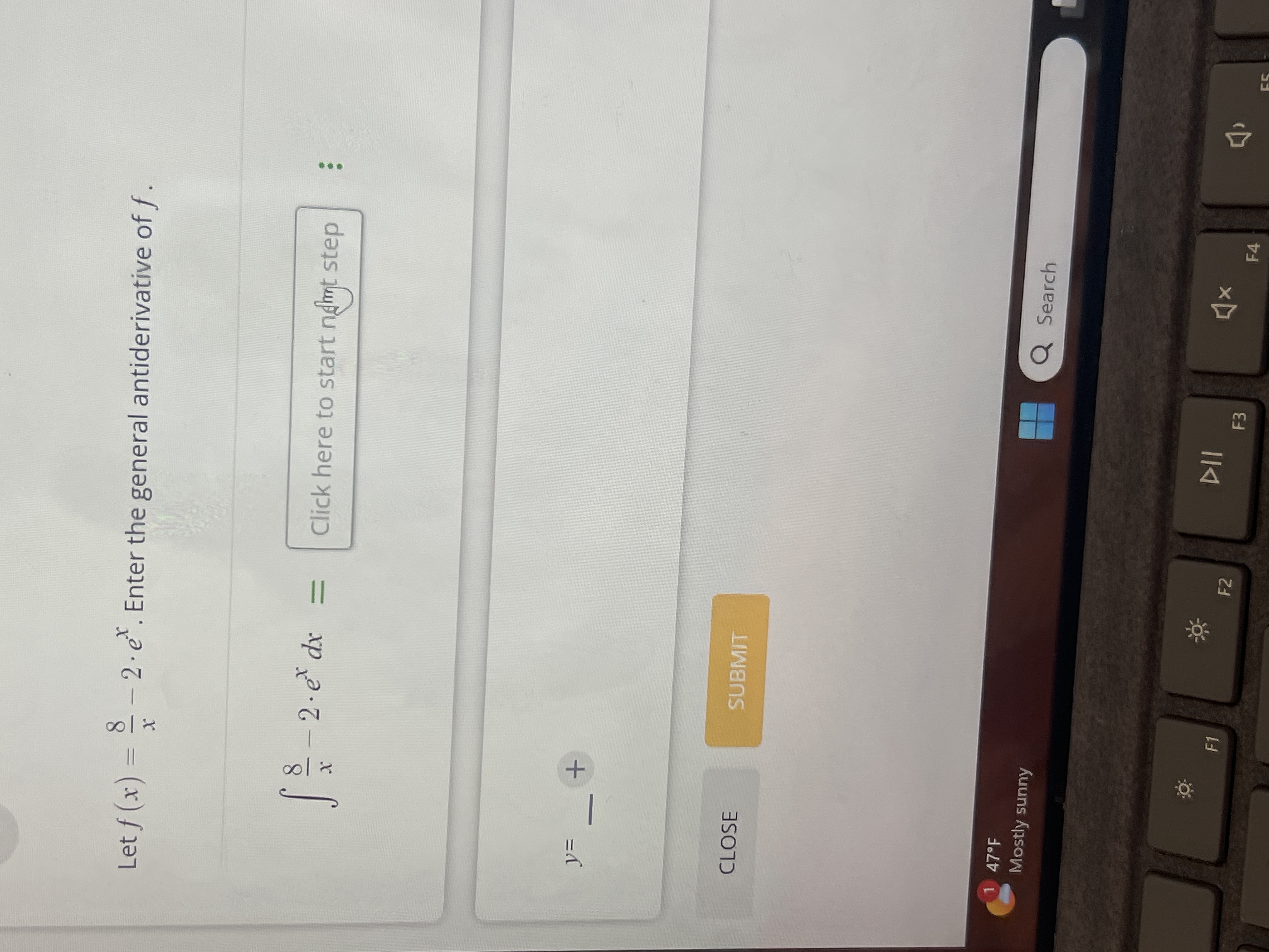 Solved Let f(x)=8x-2*ex. ﻿Enter the general antiderivative | Chegg.com