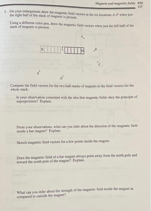 Solved 3. On your enlargement draw the magnetic field | Chegg.com