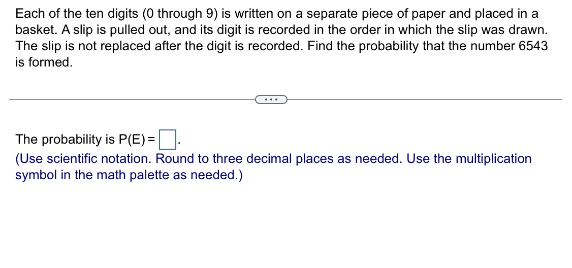 Solved Each of the ten digits ( 0 ﻿through 9 ) ﻿is written | Chegg.com