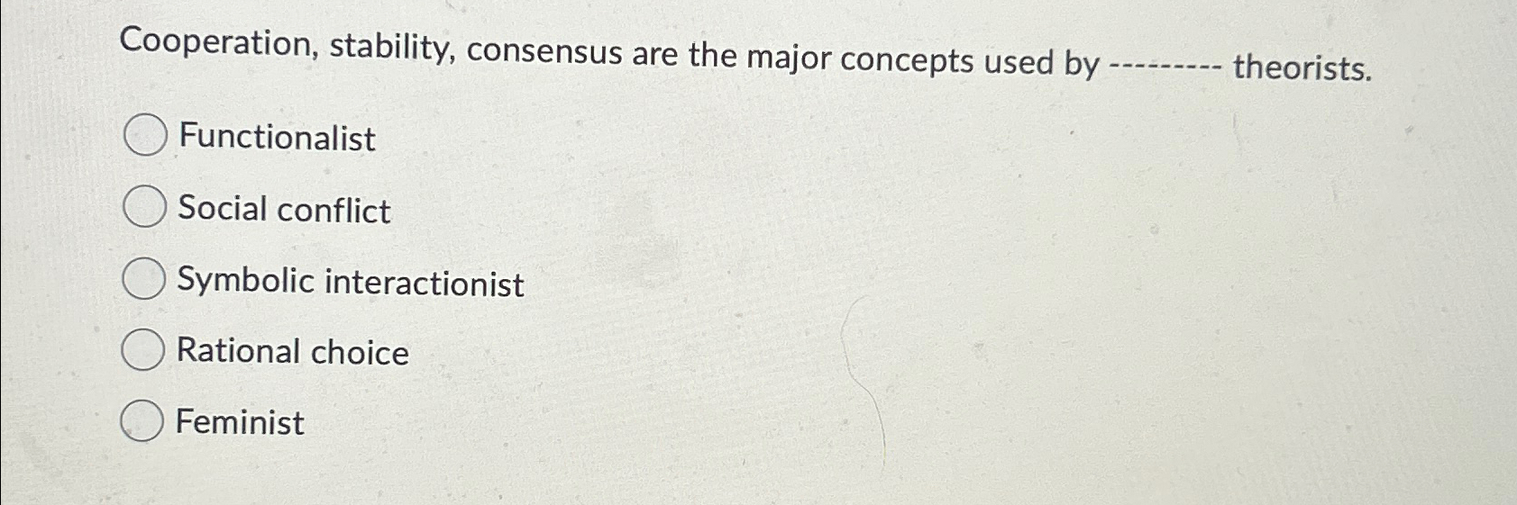 Solved Cooperation, stability, consensus are the major | Chegg.com