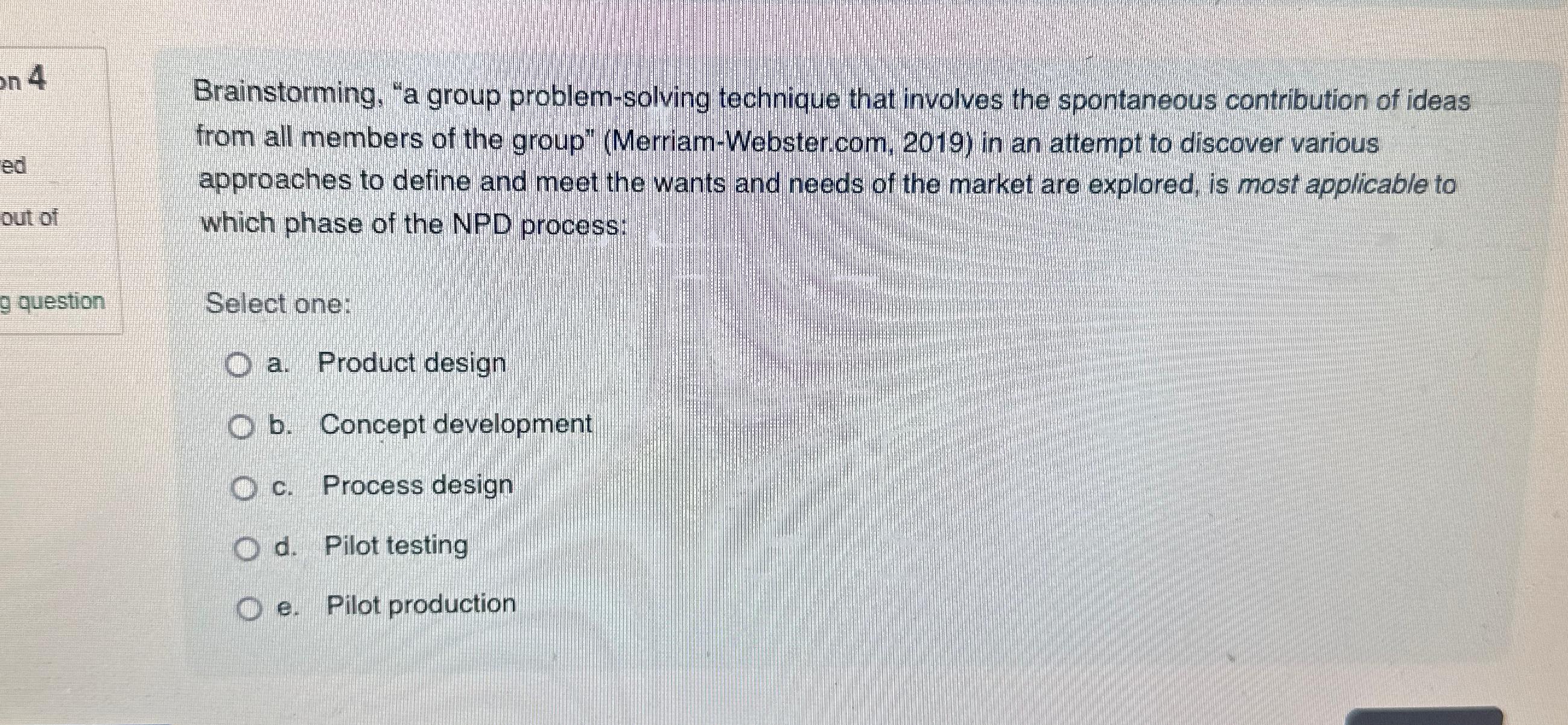 Solved Brainstorming, "a group problem-solving technique | Chegg.com