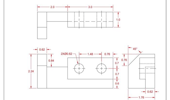 this is an ortho drawing please draw an isomartic | Chegg.com