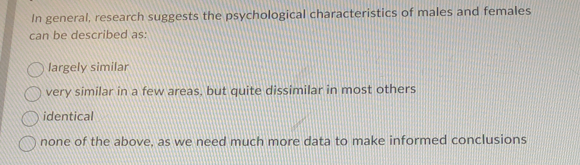 Solved In general, research suggests the psychological | Chegg.com