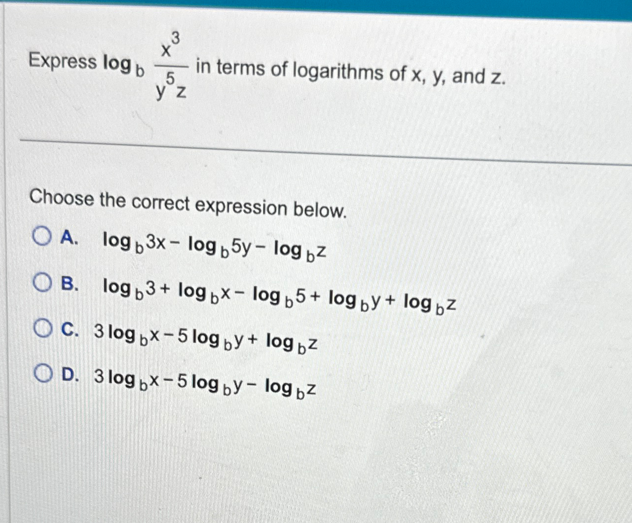 Solved Choose the correct expression | Chegg.com