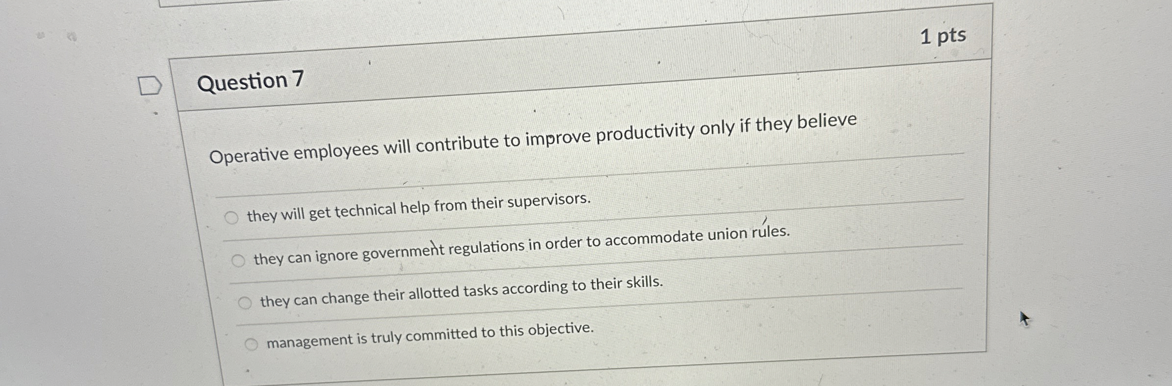 Solved Question 71 ﻿ptsOperative employees will contribute | Chegg.com