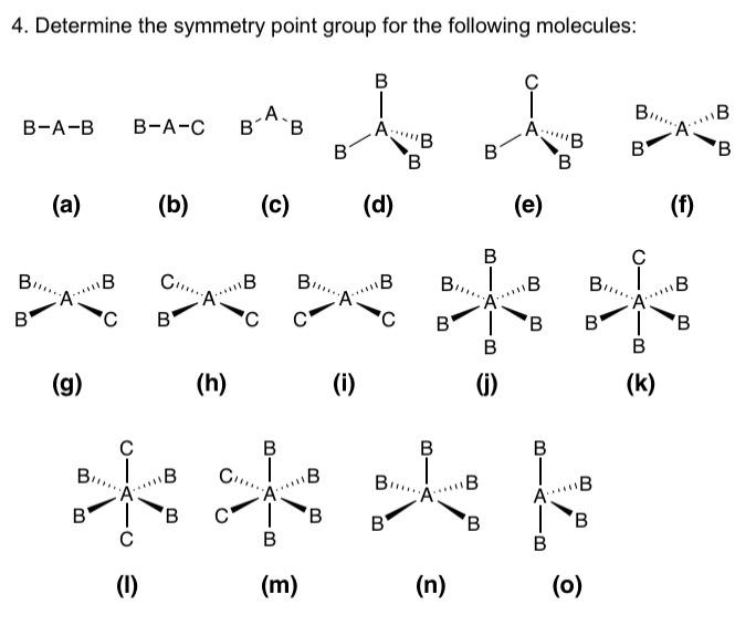 4. Determine the symmetry point group for the | Chegg.com