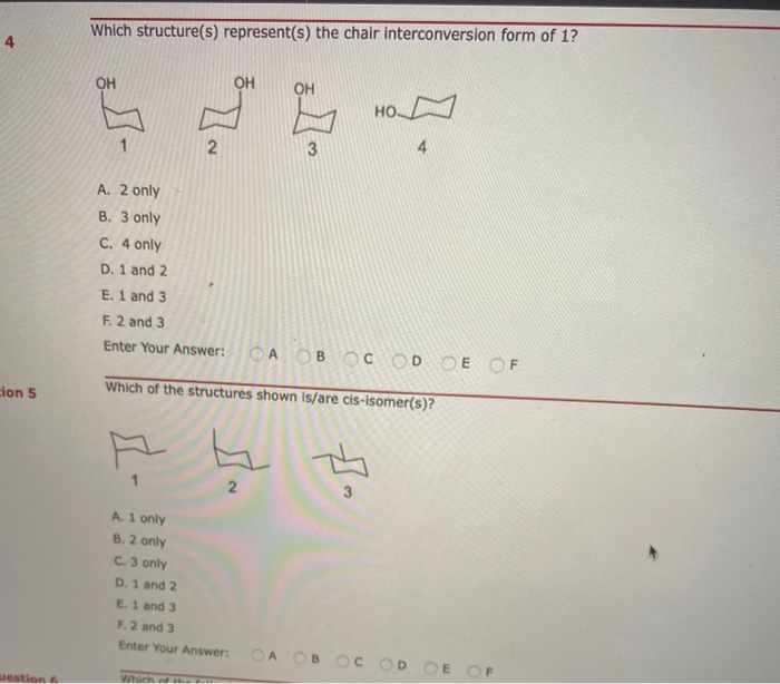 Solved Which structure(s) represent(s) the chair | Chegg.com