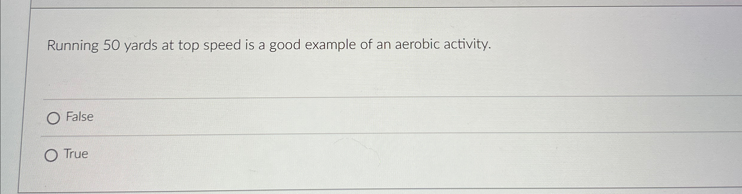 Solved Running 50 ﻿yards at top speed is a good example of | Chegg.com