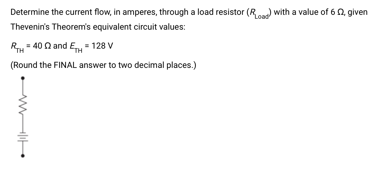 Solved Determine the current flow, in amperes, through a | Chegg.com