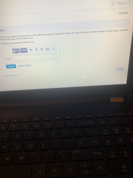 Solved Three cubes, of side Lo, 2Lo, and 3L0, are placed | Chegg.com