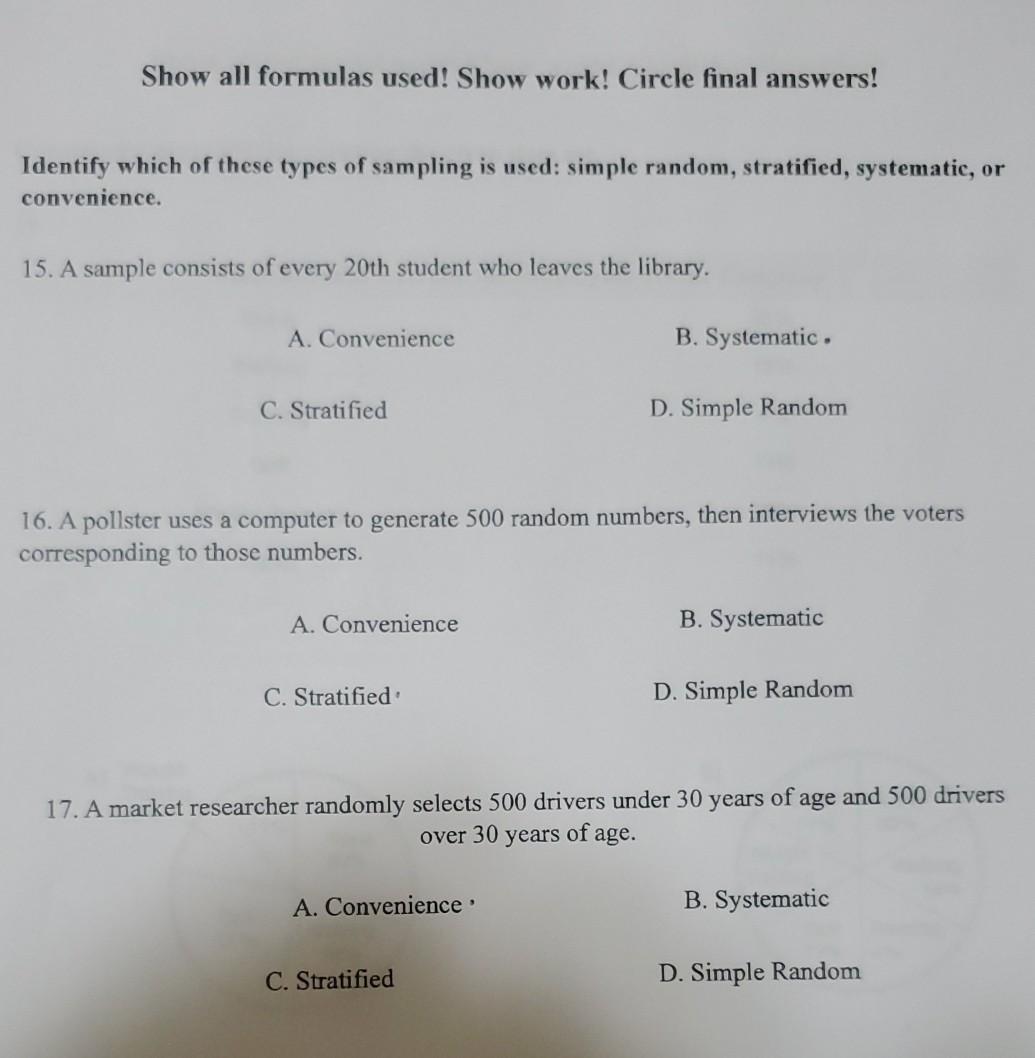 Solved Show all formulas used! Show work! Circle final | Chegg.com