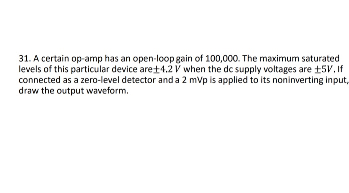 Solved 31. A certain op-amp has an open-loop gain of | Chegg.com