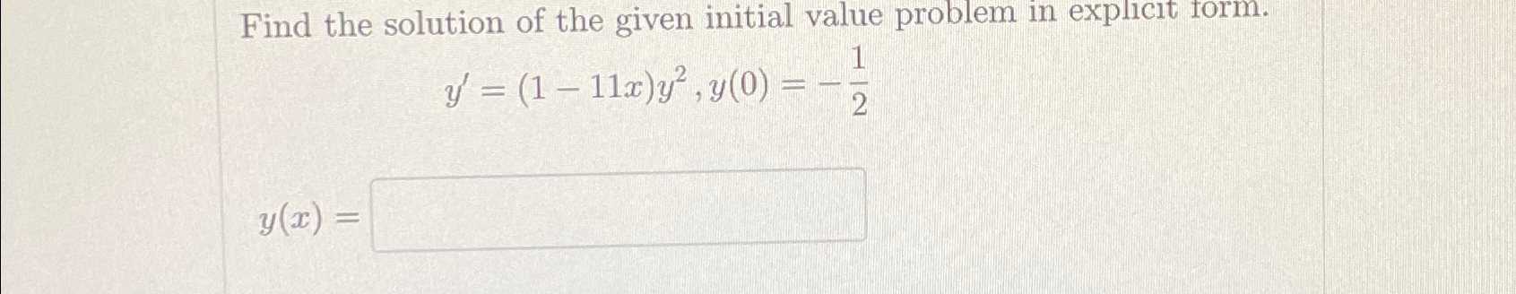 Solved Find the solution of the given initial value problem | Chegg.com