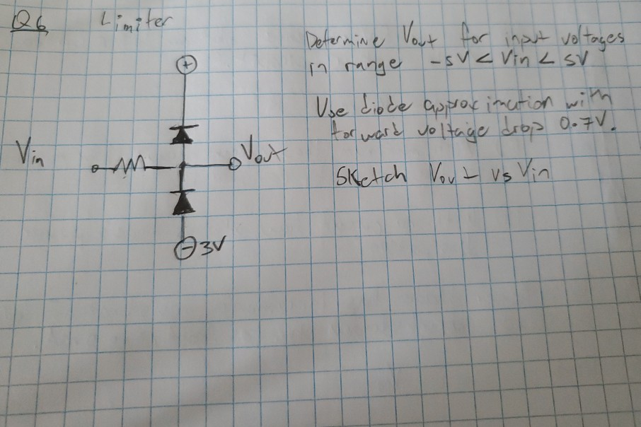 Solved Q6 Lotter Determine Vout for input voltages in range | Chegg.com