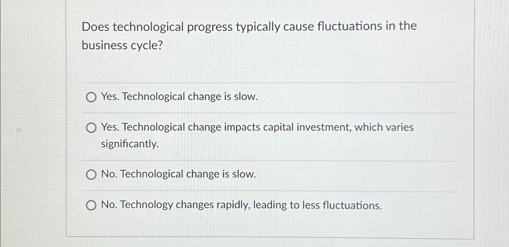 Solved Does technological progress typically cause | Chegg.com