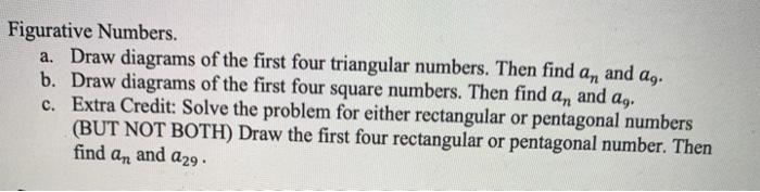 Solved Figurative Numbers. a. Draw diagrams of the first | Chegg.com