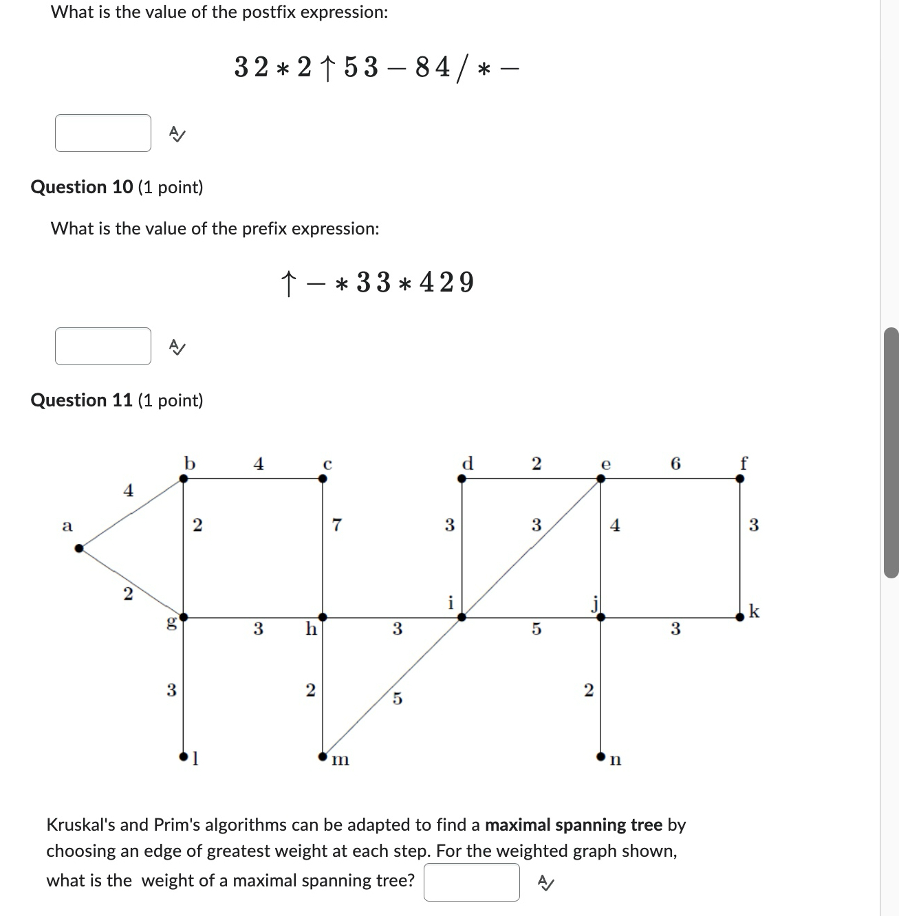 Solved What is the value of the postfix | Chegg.com
