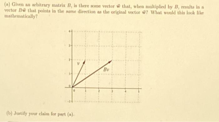 Solved (a) Given an arbitrary matrix B, is there some vector | Chegg.com