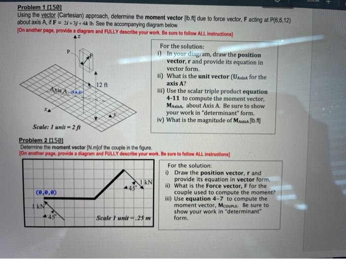 Solved AZ P Axis A Problem 111501 Using the vector | Chegg.com