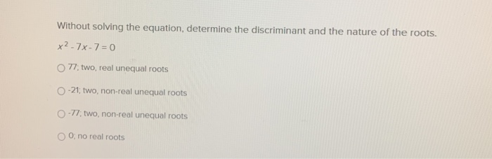 Solved Without solving the equation, determine the | Chegg.com