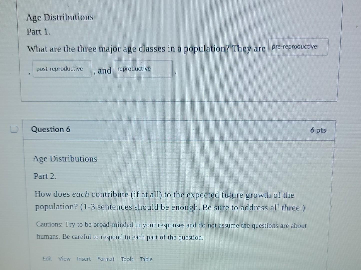 Solved Age Distributions Part 1. What are the three major | Chegg.com