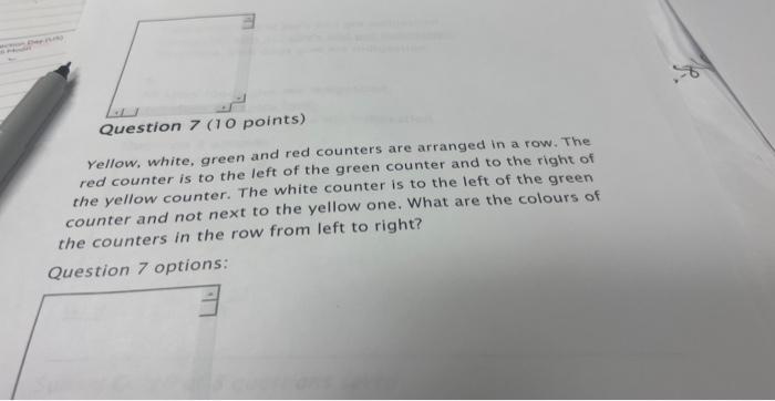 Solved Yellow, white, green and red counters are arranged in | Chegg.com