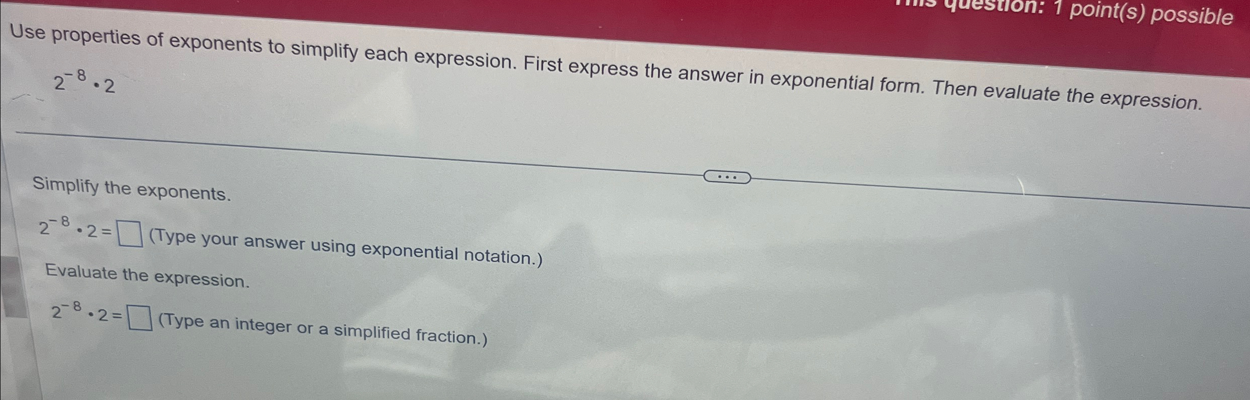 Solved Use properties of exponents to simplify each | Chegg.com