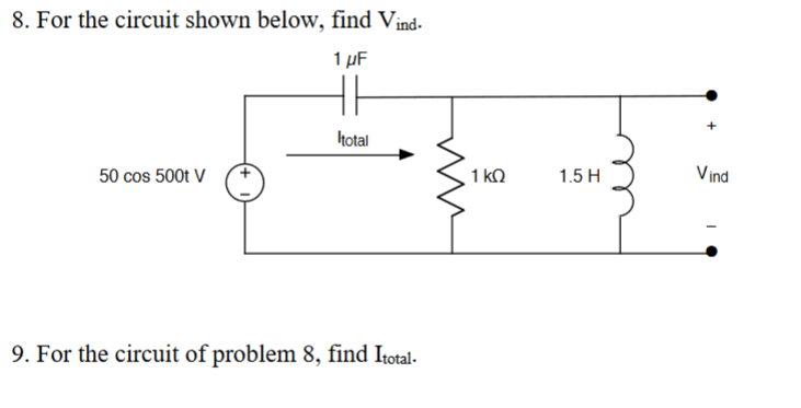 Solved For the circuit shown below, find Vind. .For the | Chegg.com