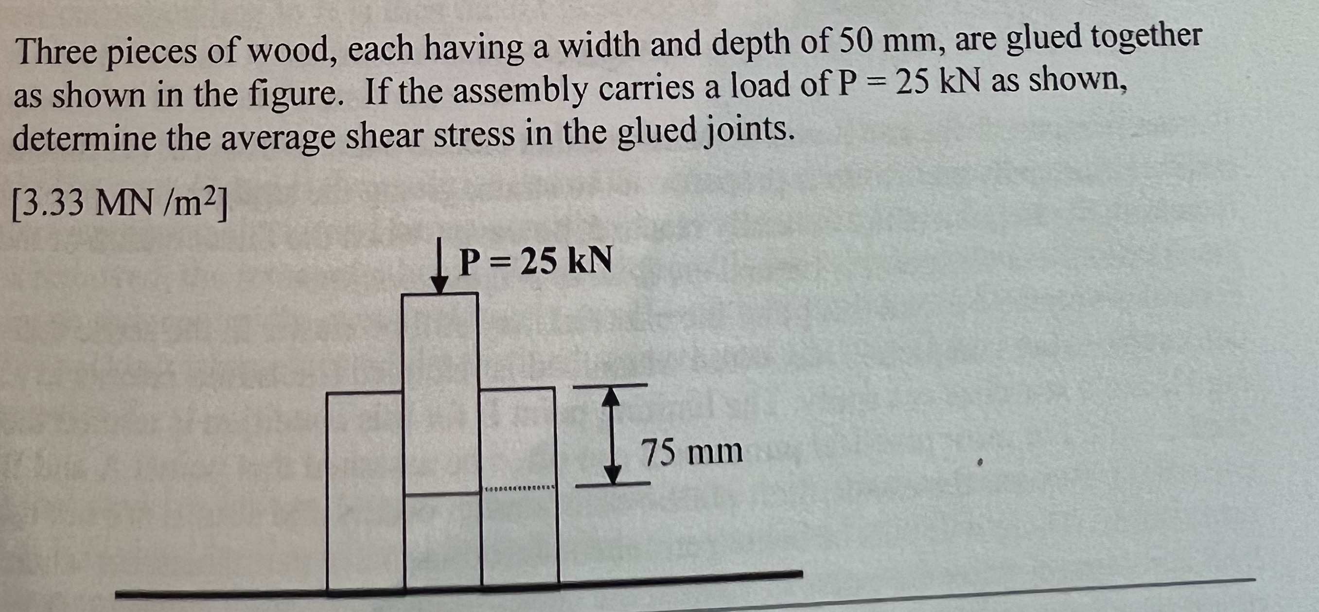 Solved Three pieces of wood, each having a width and depth | Chegg.com