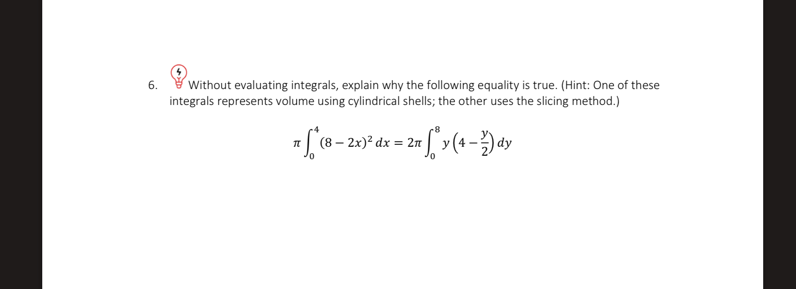 Solved Without evaluating integrals, explain why the | Chegg.com