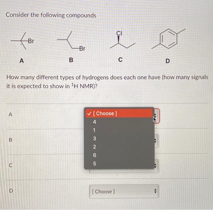 Solved Consider the following compounds A B C D How many | Chegg.com