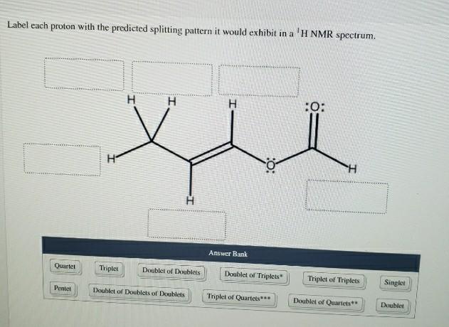 Solved Label each proton with the predicted splitting | Chegg.com