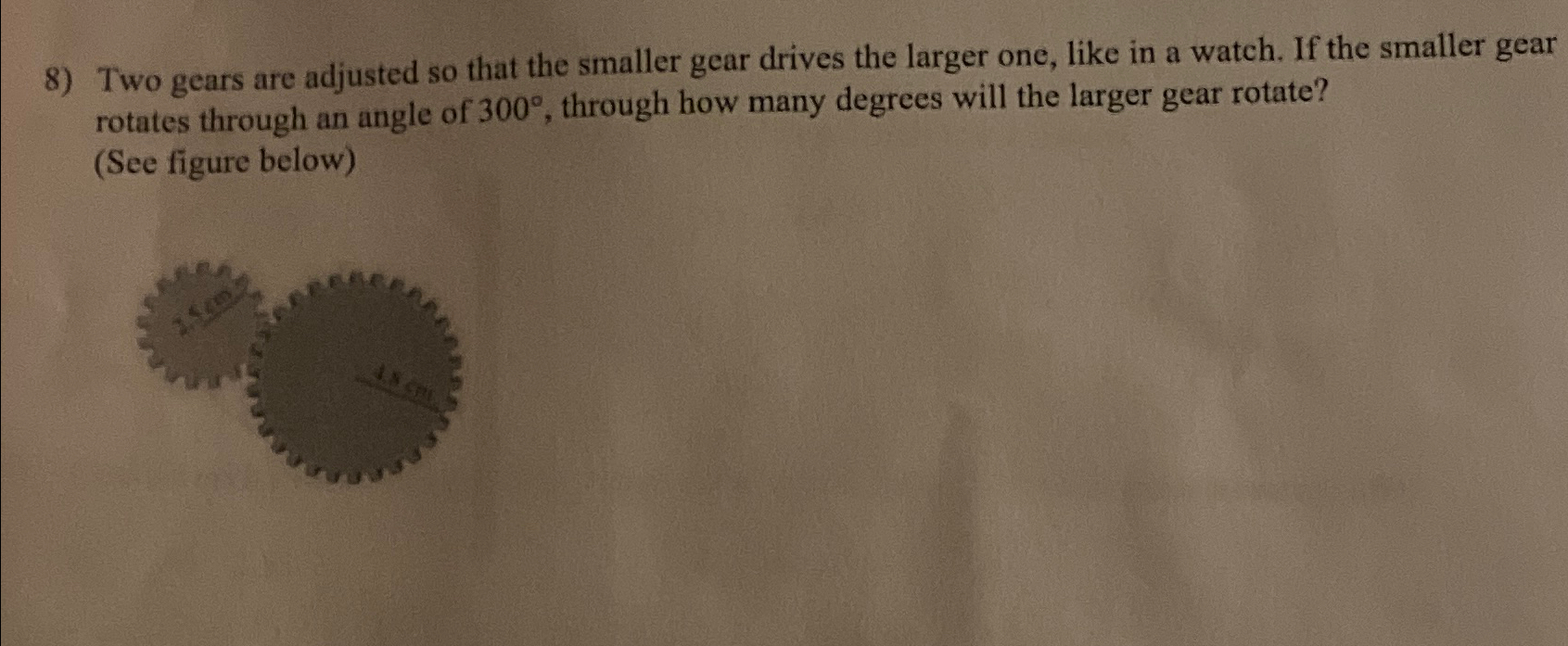 Solved Two gears are adjusted so that the smaller gear | Chegg.com