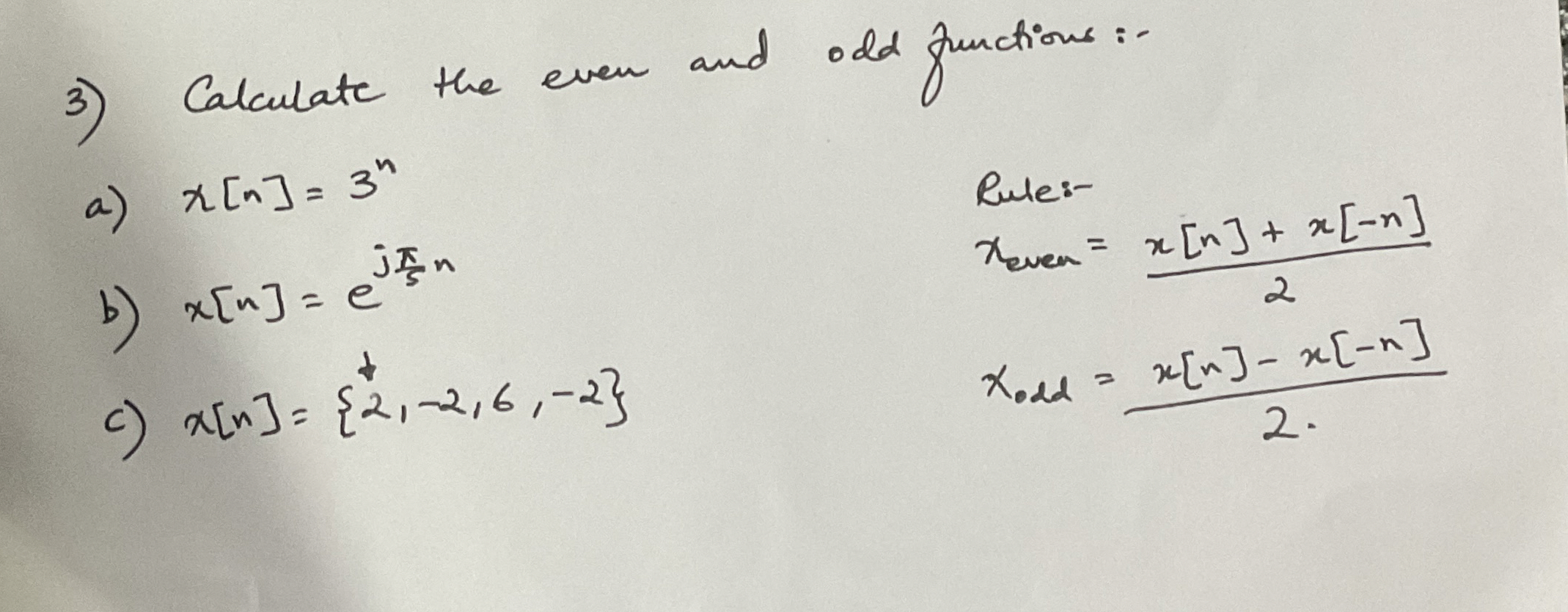 Solved Calculate the even and odd | Chegg.com