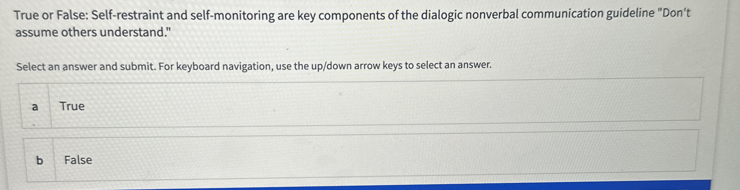 Solved True or False: Self-restraint and self-monitoring are | Chegg.com